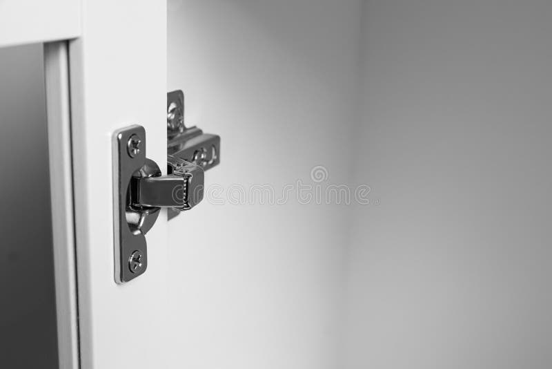 Door Angle Hinge in Cabinet, Closeup Stock Image - Image of element ...
