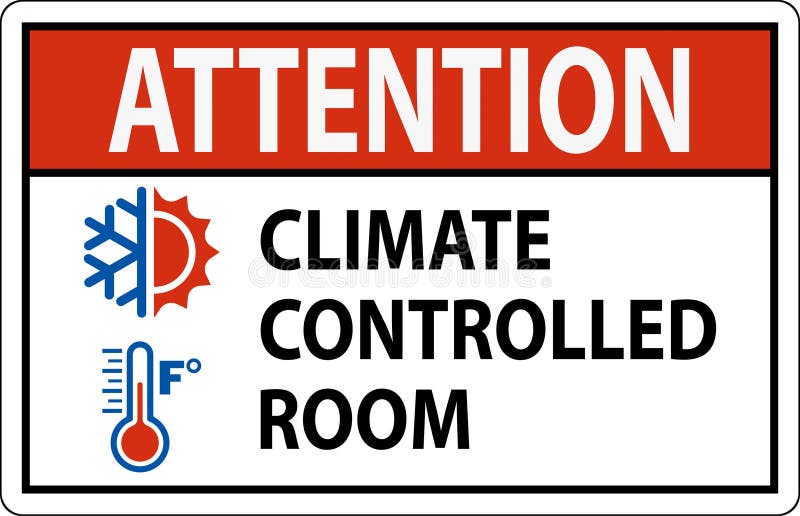Door Attention Sign, Keep Doors Closed, Climate Controlled Room Stock ...