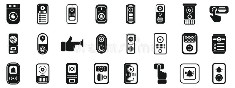Door Bell Icons Set Simple Vector. Home Button Security Stock ...