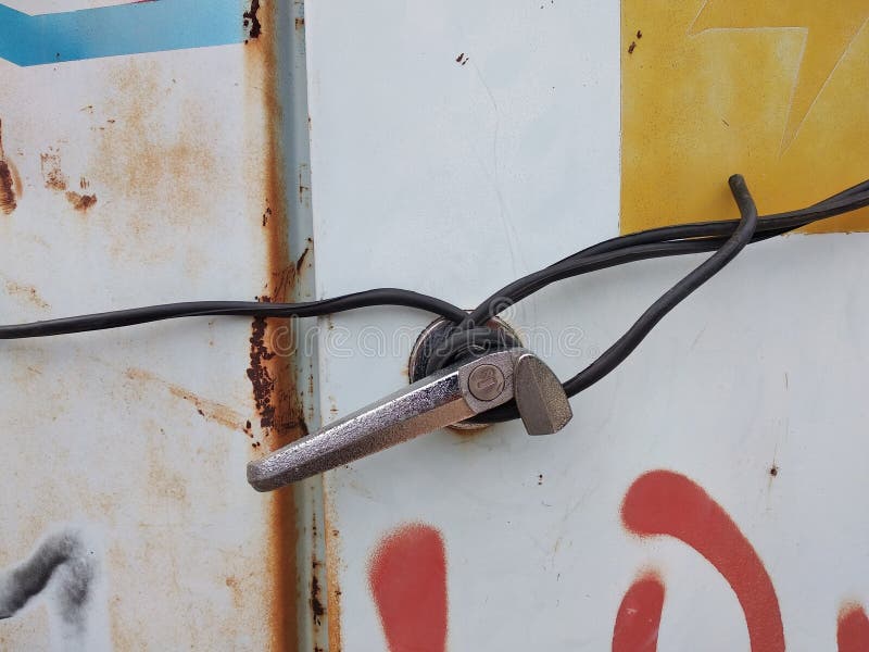 A Door with a Broken Lock is Tied so it Won T Open Stock Photo - Image ...