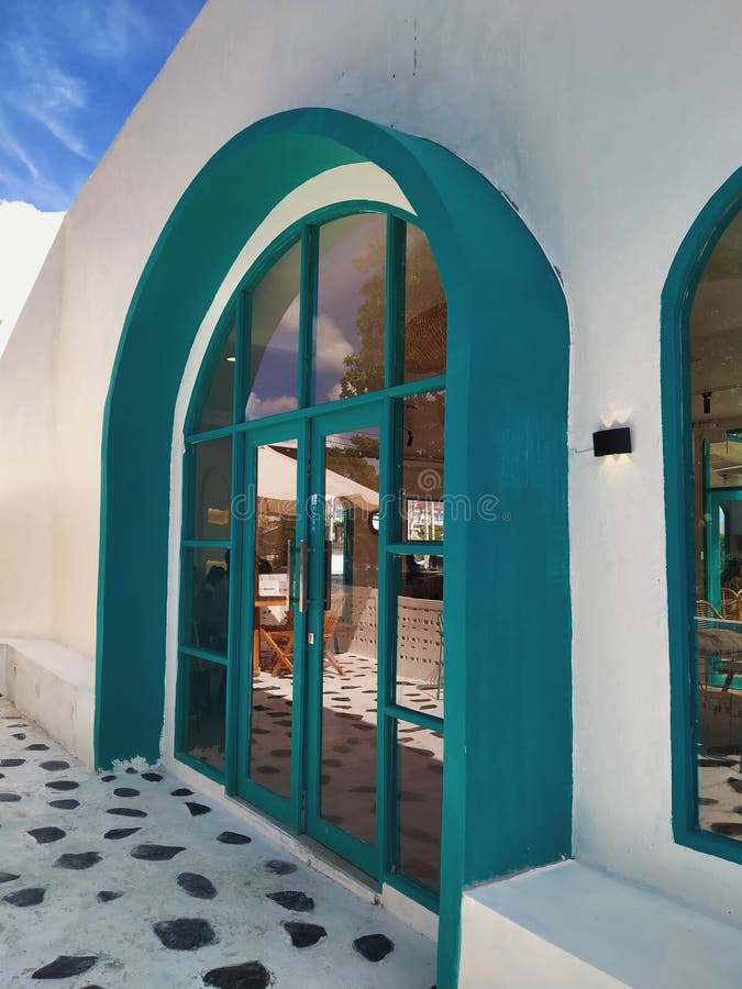 Door of Building in the Town Stock Image - Image of column, season ...