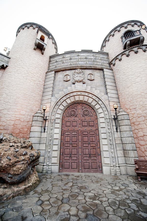 Durable Castle Wooden Gate Close-up Stock Image - Image of painted ...