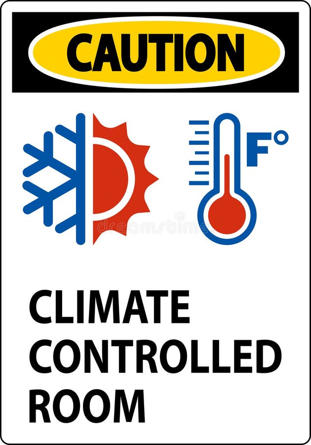 Door Caution Sign, Keep Doors Closed, Climate Controlled Room Stock ...