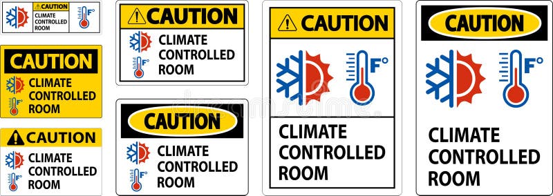 Door Caution Sign, Keep Doors Closed, Climate Controlled Room Stock ...