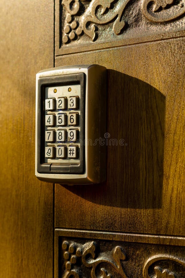 Door with a Combination Lock Stock Image - Image of door, finance ...
