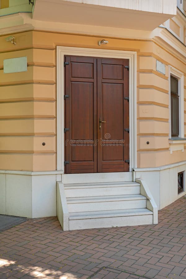 Door at Corner stock image. Image of closed, entrance - 242707999