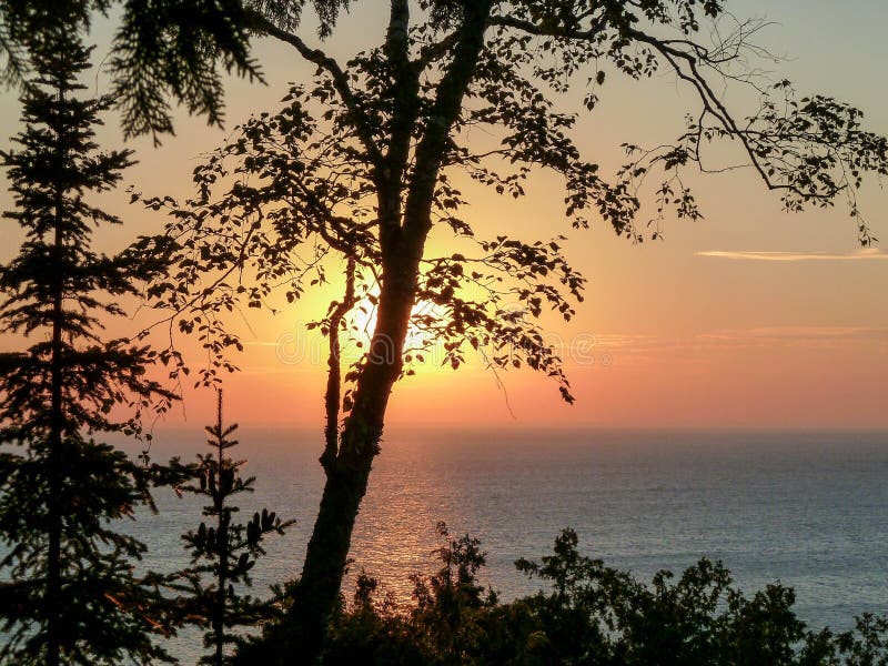 Door County Sunset stock image. Image of warm, bluff - 49151917
