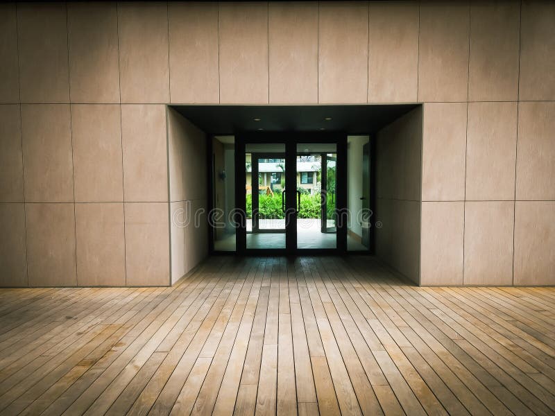 Door Detail in a Modern Architecture in a Deep Perspective Stock Image ...