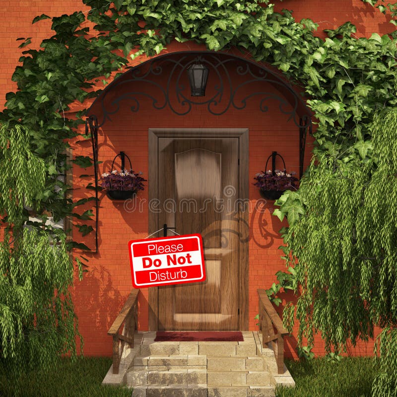 Door with the Do Not Disturb Table Stock Illustration - Illustration of ...