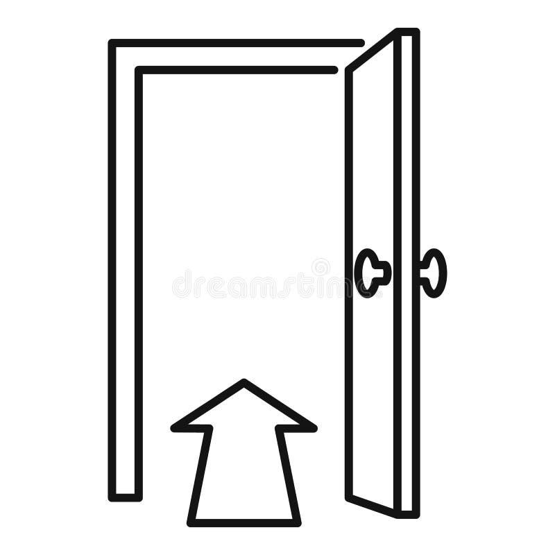 Door Entry Icon. Arrow on the Door. Vector Illustration. Stock Image ...