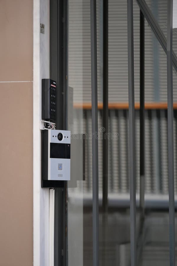 Door Entry System Installed at a Modern Building Entrance Stock Image ...
