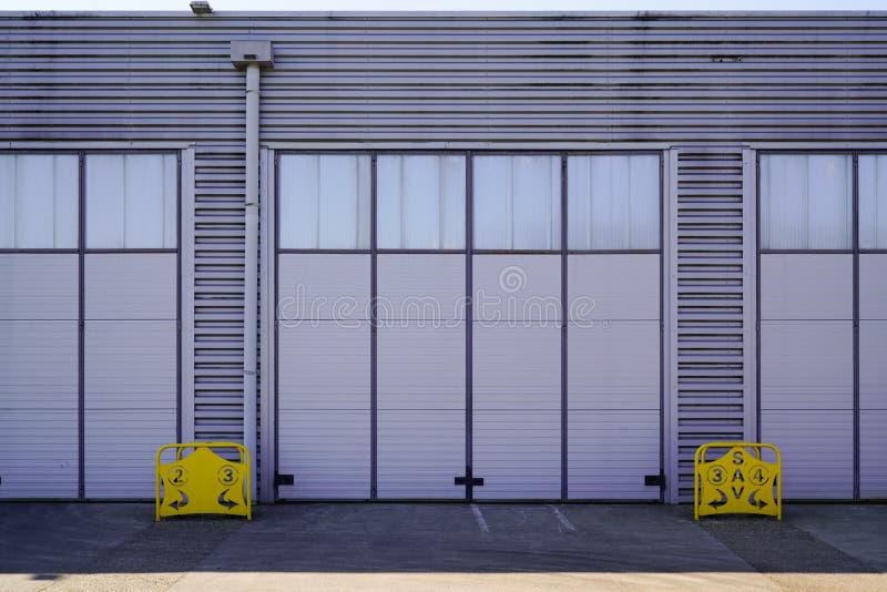 Door Facade New Industrial Unit Warehouse Building Stock Image - Image ...