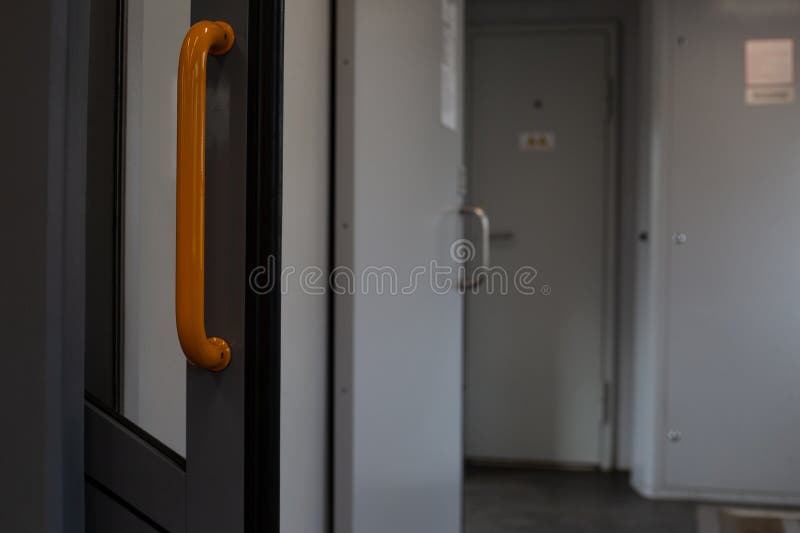 Door Folding into the Wall on Train To Access Corridor Stock Photo ...