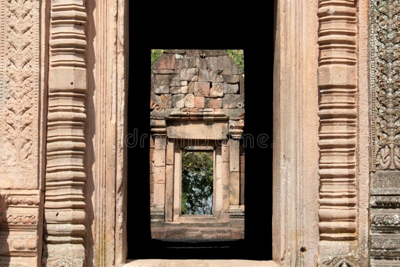 Door Frame at Phanom Rung Temple in Burirum Thailand Stock Photo ...