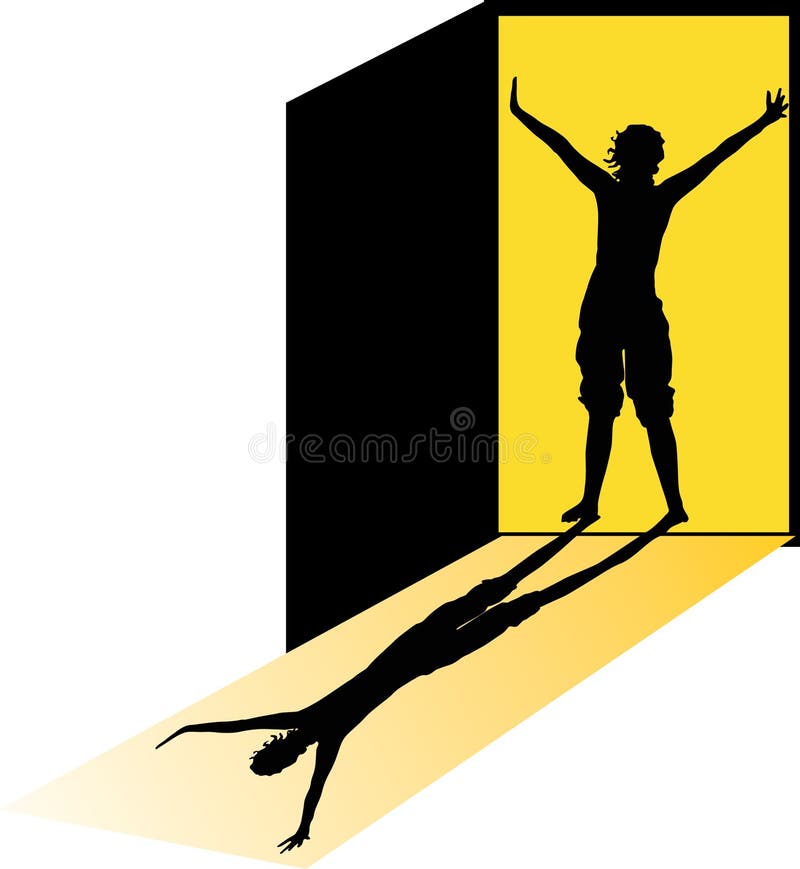 Door, girl and shadow stock illustration. Illustration of color - 11050256