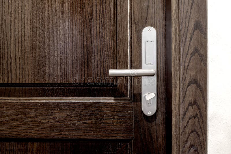 Door Handle. Ancient Oak Doors. Keyhole. Wood Texture Stock Photo ...