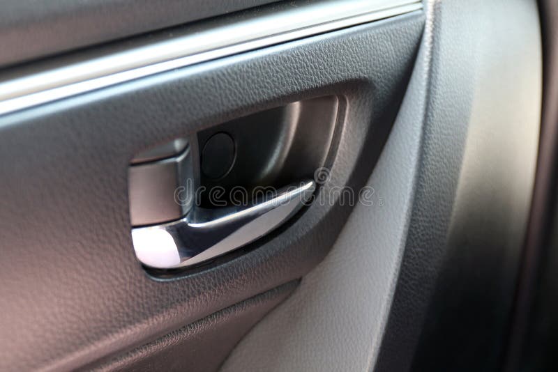Door Handle of Car and Central Locking, Inside the Car Door Handle with ...