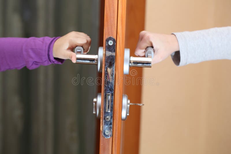 Door handle stock photo. Image of childhood, hand, people - 49302348