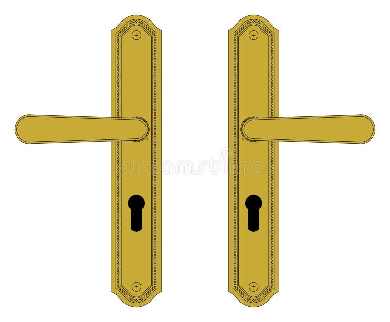 Door Handle, Gold, Brass, True To Scale, Classic Style, Left and Right ... Door Handle, Gold, Brass, True To Scale, Classic Style, Left and Right ...