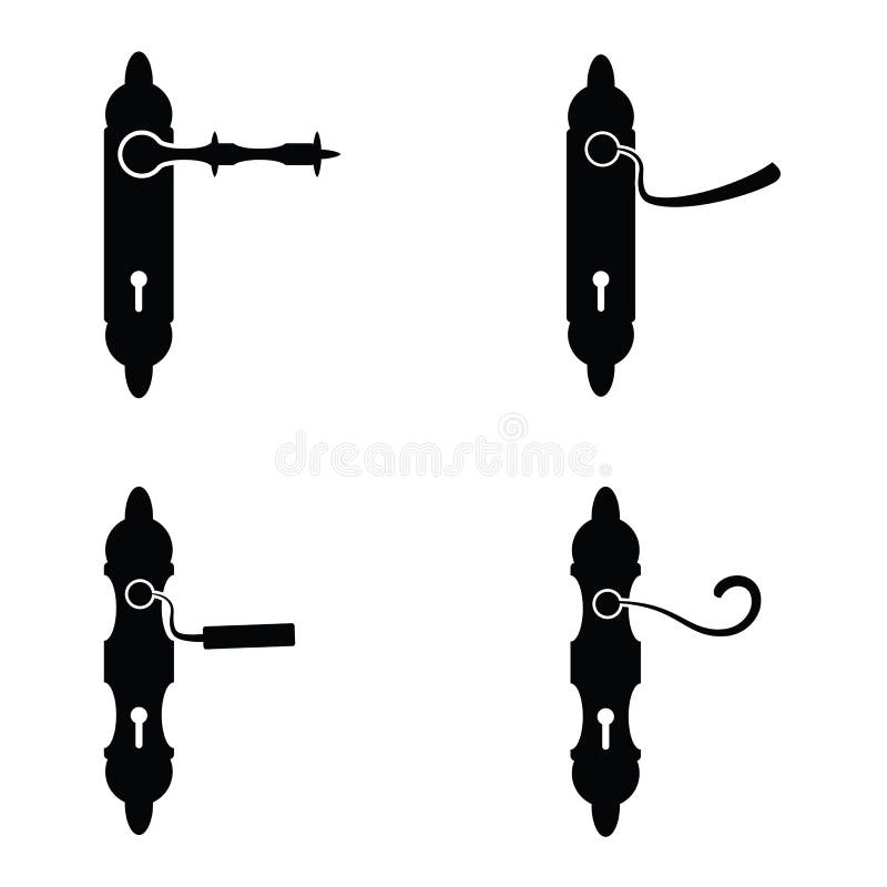 Door handle icon set stock vector. Illustration of icon - 102204776