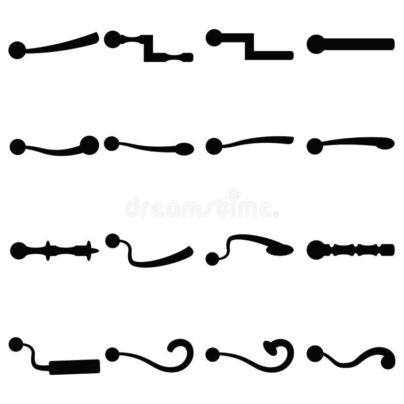 Door handle icon set stock vector. Illustration of access - 102204826