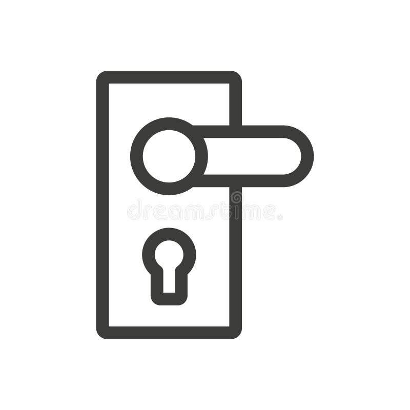 Door Handle Icon Simple Outline Vector Logo Stock Vector - Illustration ...
