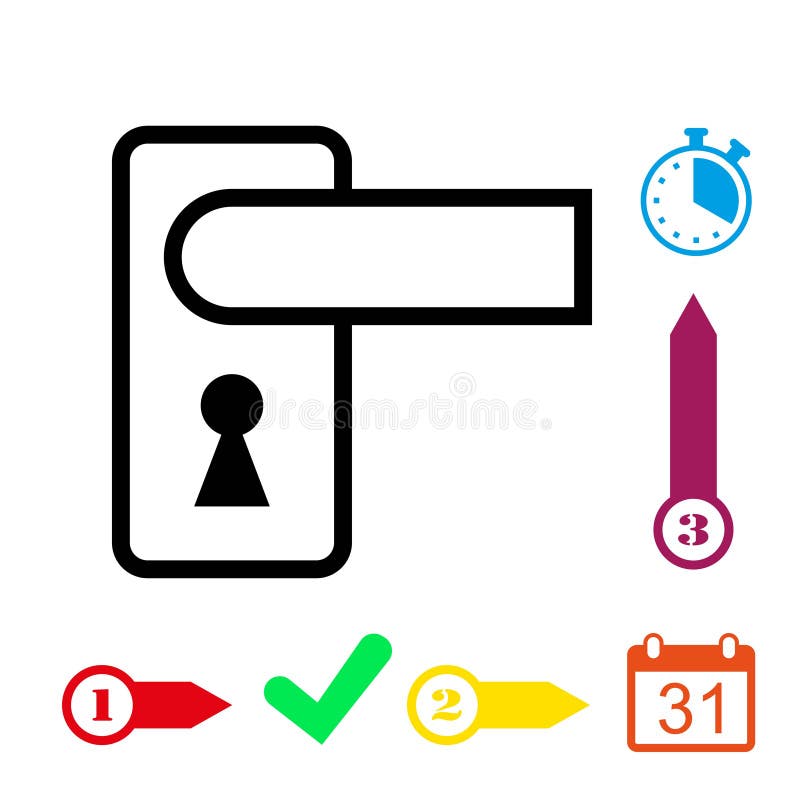 Door Handle Icon Stock Vector Illustration Flat Design Stock Vector ...