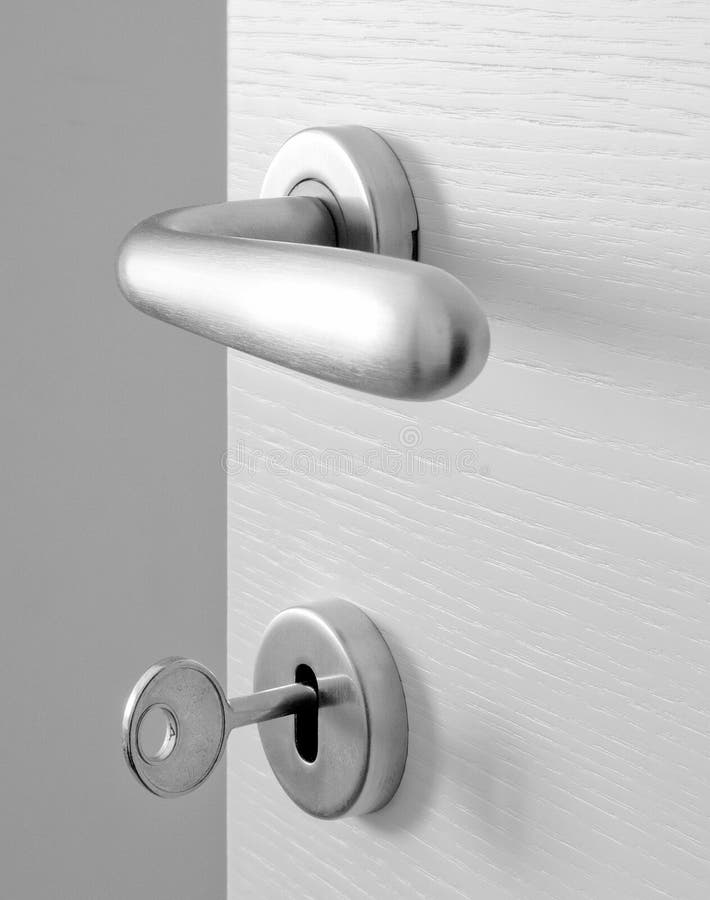 Door handle and key stock image. Image of open, knob - 89522121