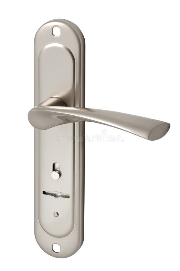 Door Handle with a Hole for the Keyhole Isolated on White Background ...