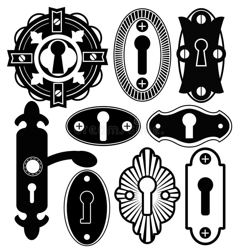 Door Handle Knob Latch Key Keyhole Stock Vector - Illustration of ...