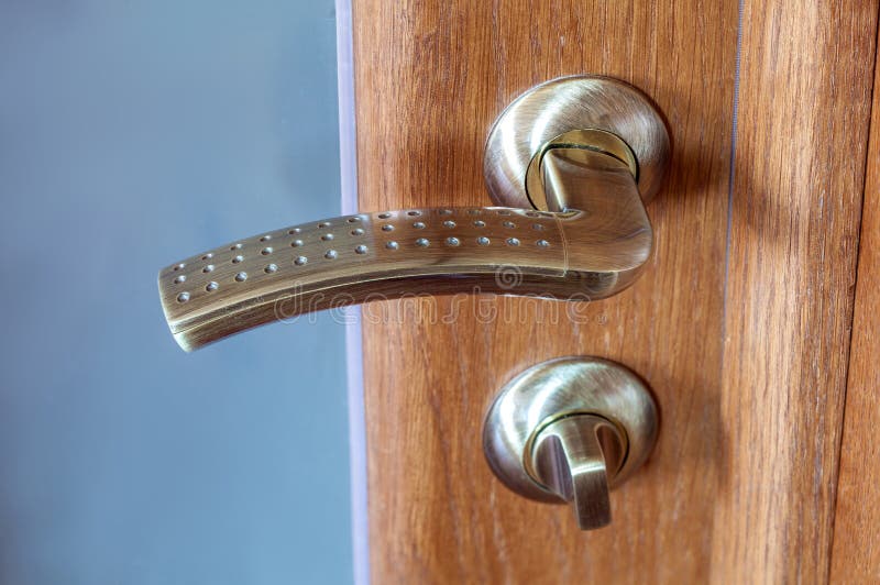 Door with the Handle and the Lock. Stock Photo - Image of protection ...
