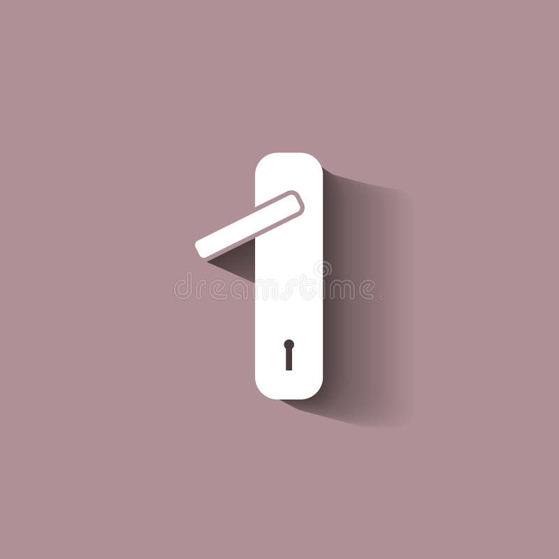 Door Handle with Lock Icon. Stock Vector - Illustration of home, style ...