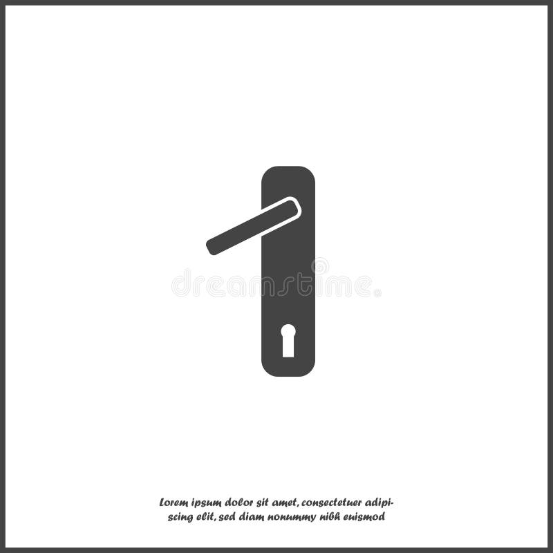 Door Handle with Lock Icon. Vector Icon on White Isolated Background ...