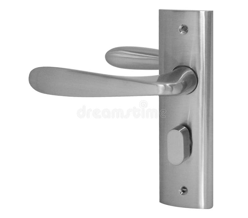 Door Handle of Silver Side View on White Background. Stock Photo ...
