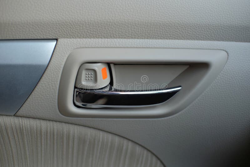 Door Handle To Open the Car Door from the Inside Stock Photo - Image of ...