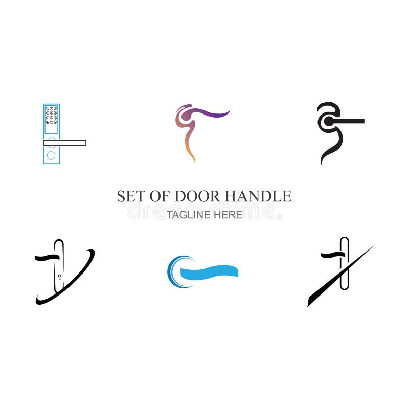 Door Handle Vector Logo and Symbol Design Stock Vector - Illustration ...