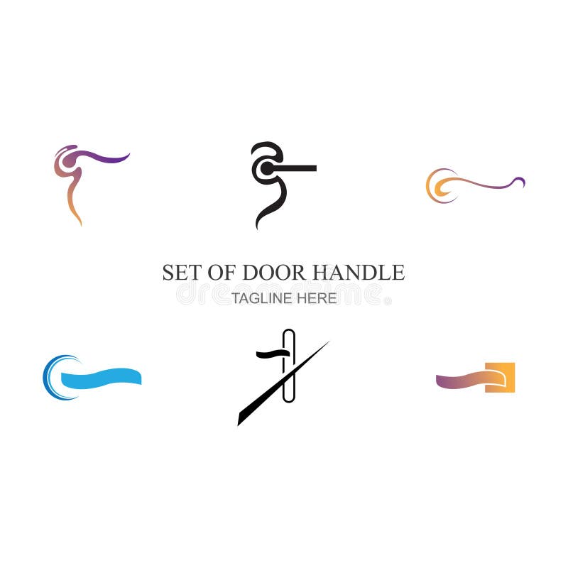 Door Handle Vector Logo and Symbol Design Stock Vector - Illustration ...