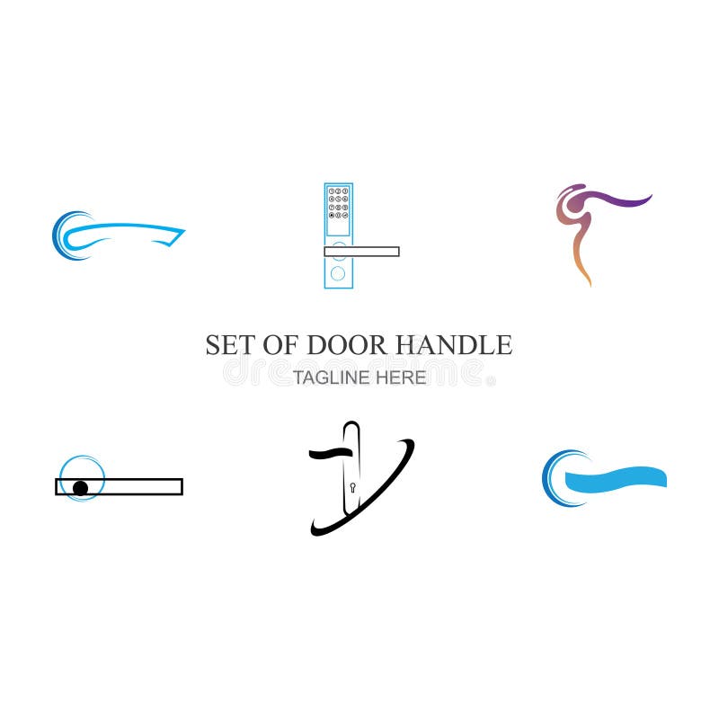 Door Handle Vector Logo and Symbol Design Stock Vector - Illustration ...