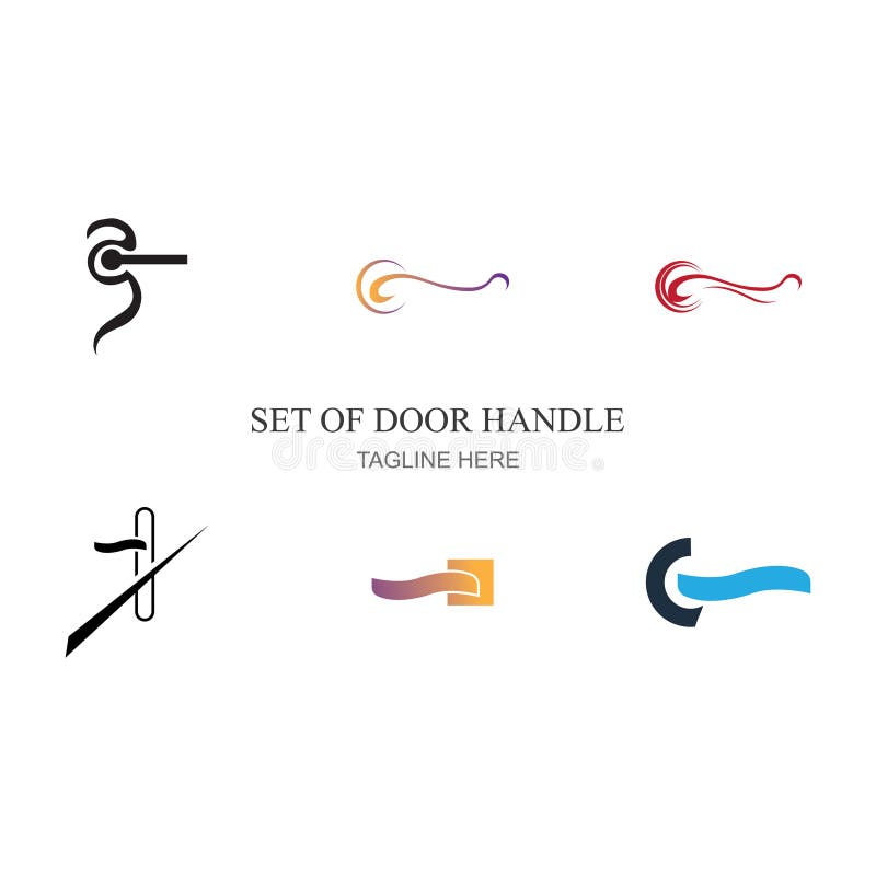 Door Handle Vector Logo and Symbol Design Stock Vector - Illustration ...