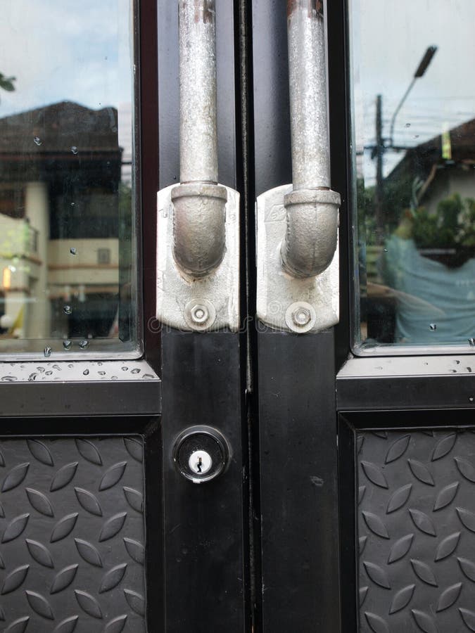 Door handles stock image. Image of factory, steel, sheet - 73250507