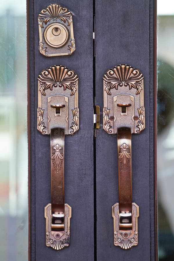 Door Handles Made Steel Beautiful Pattern Stock Photos - Free & Royalty ...