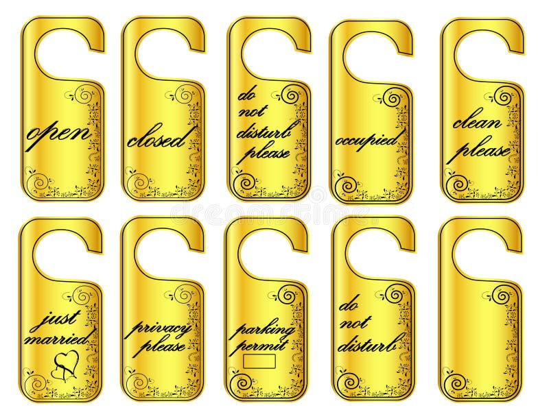 Door hang tags stock vector. Illustration of room, hang - 13206113