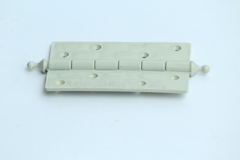 Door Hinge Made of Plastic Pvc on White Background. Stock Photo - Image ...