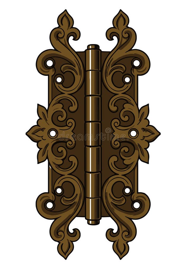 Door Hinges Clipart. stock vector. Illustration of intricate - 361566781