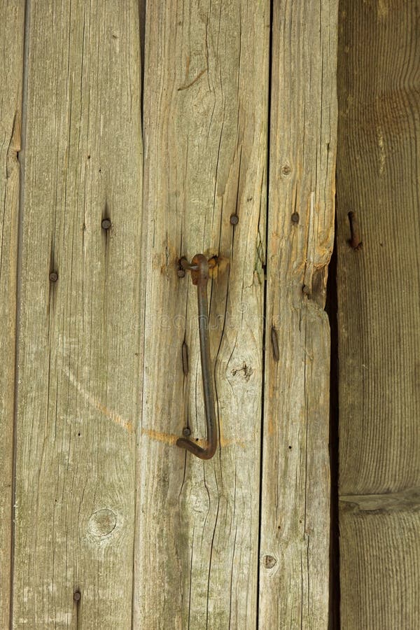 Door hook. stock photo. Image of texture, plank, hook - 340465176