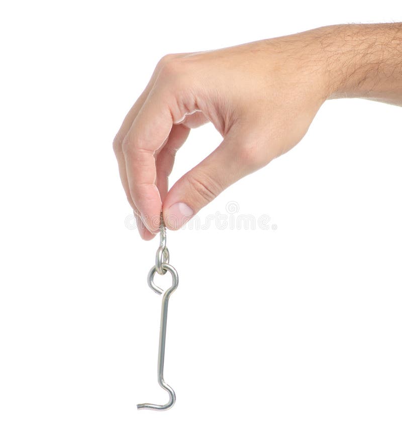 Door hook in hand stock photo. Image of metal, lock - 127649476