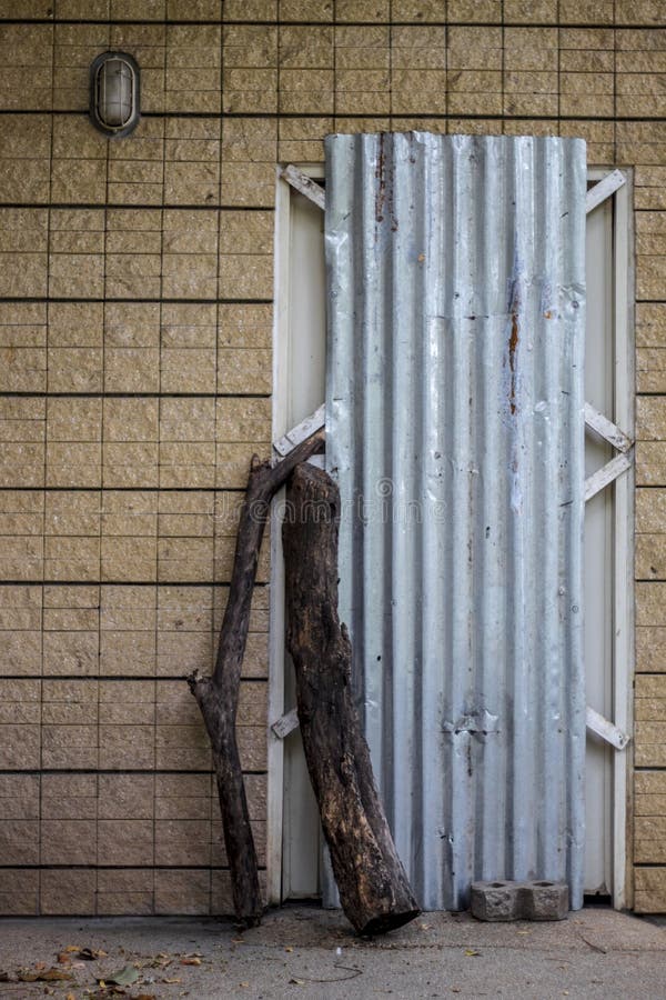 The Door of the House that Has Been Closed with Objects in it Stock ...