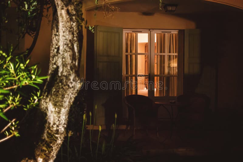 Door of house at night. stock image. Image of architecture - 84212839