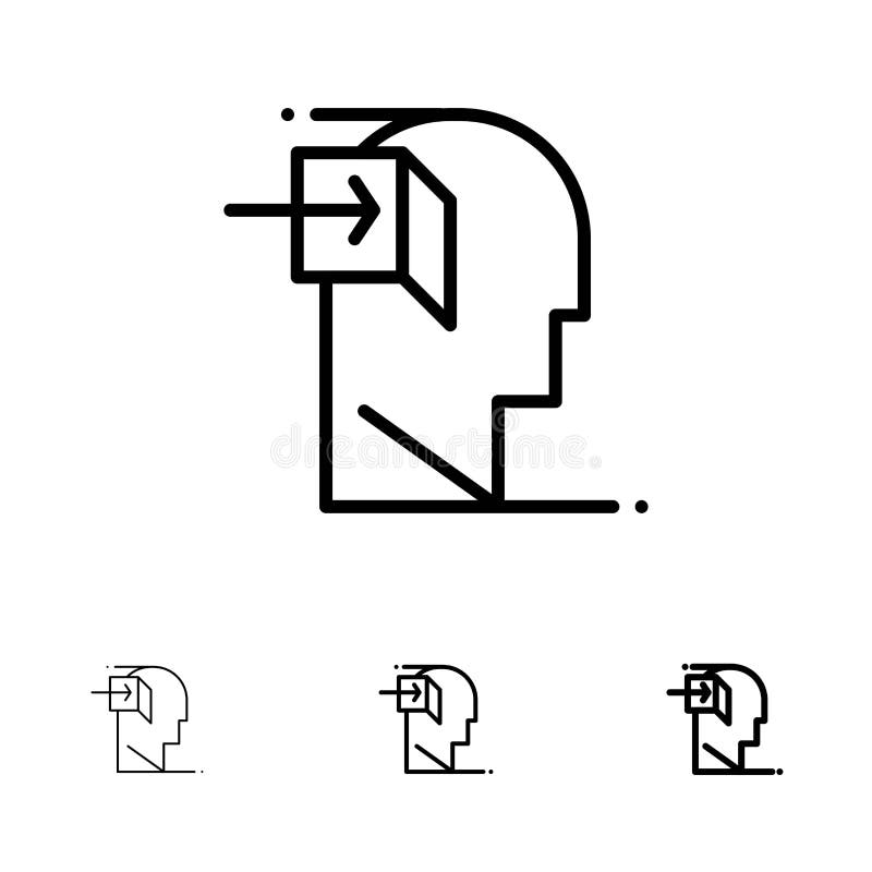 Door, Human, Inner, Mind, Minded Bold and Thin Black Line Icon Set ...