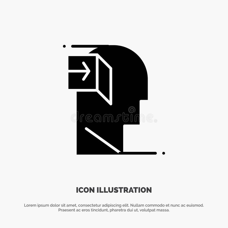 Door, Human, Inner, Mind, Minded Solid Glyph Icon Vector Stock Vector ...